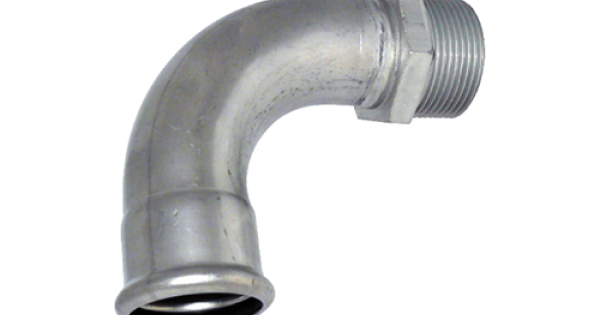 Elbow with BSP Fittings BSPT 90° 35mm (1-1/4") 316L w/ Black EPDM O ...